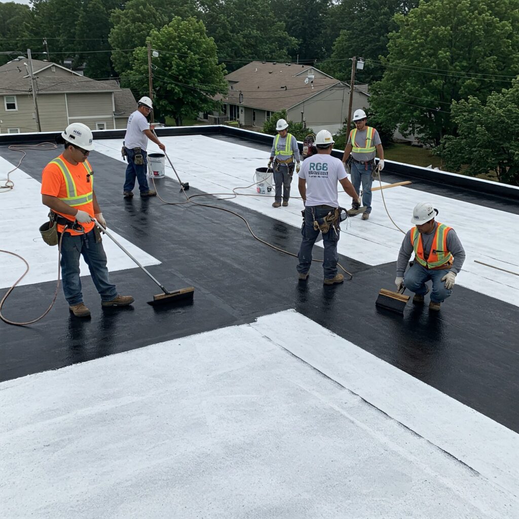 team-applying-reflective-roof-coating.jpg - RGB Construction